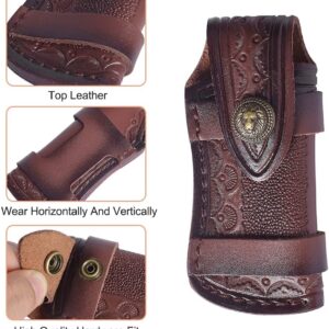 DONGKER 4" Leather Knife Sheath,Folding Pocket Knife Sleeve with Belt Loop for 4'' Knife Folding Knife