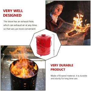 DOITOOL 1 Set Incinerator Can Stainless Steel Burn Barrel Household Burning Paper Bucket with Hooks Barrel Fire Pit Burn Cage for Paper Leaf Yard Waste Trash 9. 04X9. 04X7. 47inch