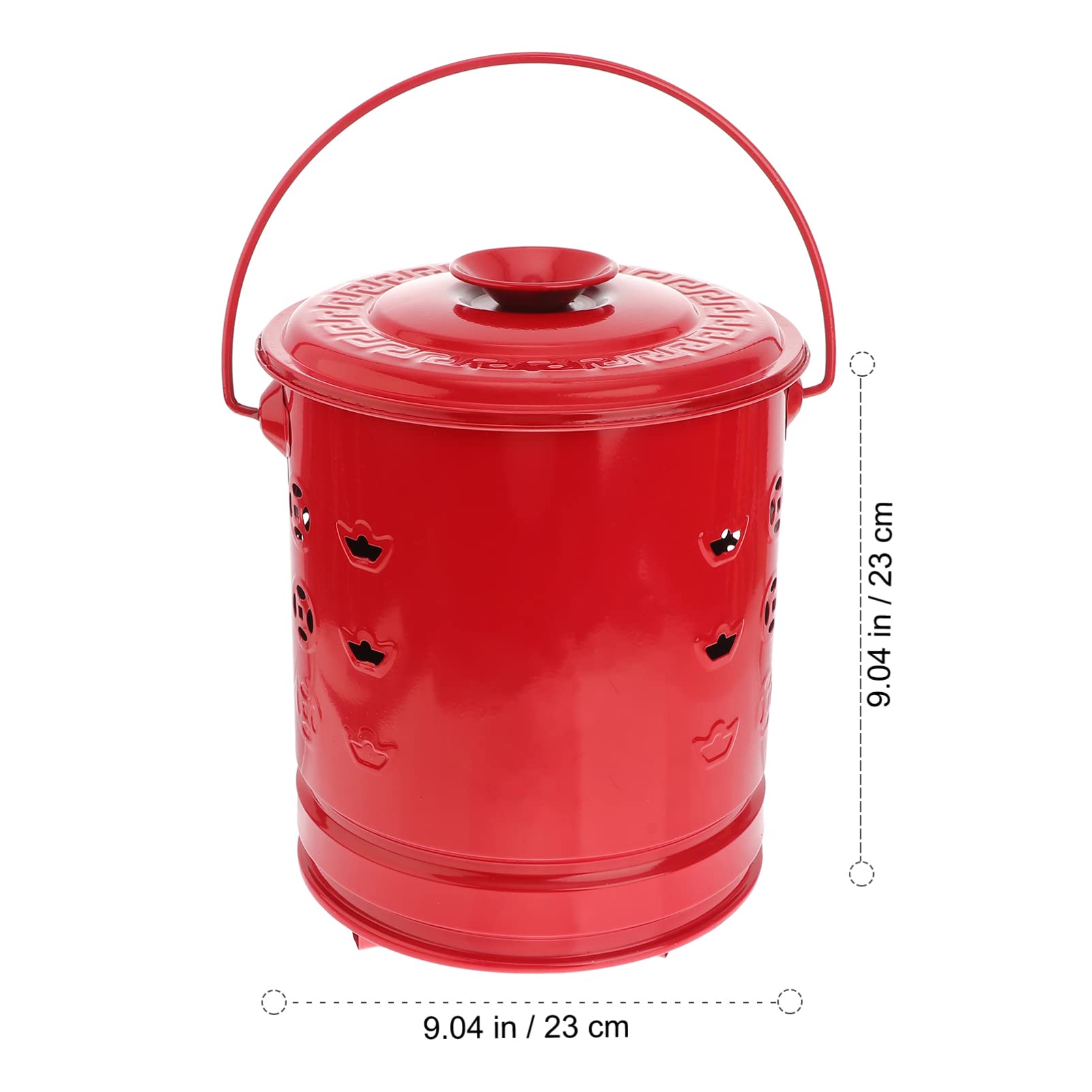 DOITOOL 1 Set Incinerator Can Stainless Steel Burn Barrel Household Burning Paper Bucket with Hooks Barrel Fire Pit Burn Cage for Paper Leaf Yard Waste Trash 9. 04X9. 04X7. 47inch