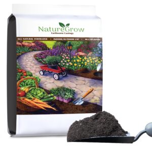 naturegrow earth worm castings-10lb - worm castings organic, plant fertilizer, earthworm castings - pure worm castings for gardening, organic worm casting