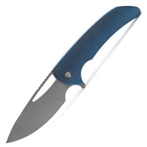 ferrum forge archbishop 3.0 20cv drop point stonewash blade blue titanium handles