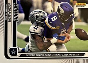 micah parsons authentic card - 2022 panini instant football card (limited to only 199 made!) - dallas cowboys