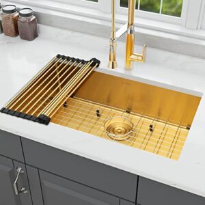 lonsince undermount kitchen sink 30 x 18 inch,single bowl kitchen sink undermount,gold kitchen sink,undermount stainless steel kitchen sink