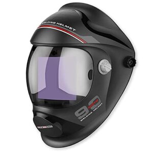 tekware auto darkening welding helmet, ultra large viewing screen true color welder helmet, 4 arc sensor welding hood, lightweight hemispherical 4c lens welding mask, variable shade 4~5/9-9/13