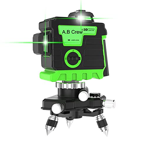 Laser Level 3D Green Line - Self-leveling Rotary 12 Lines 360 Degree Green Beam Laser Leveler Vertical Horizontal Cross Line Construction Flooring Tiling Picture Hanging Rotary Alignment