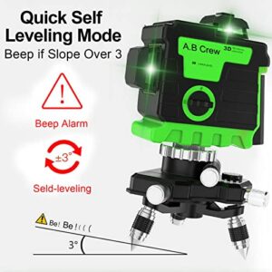 Laser Level 3D Green Line - Self-leveling Rotary 12 Lines 360 Degree Green Beam Laser Leveler Vertical Horizontal Cross Line Construction Flooring Tiling Picture Hanging Rotary Alignment