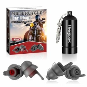 hearprotek motorcycle ear plugs, [2 pairs] reusable high fidelity ear plugs for wind noise reduction & hearing protection-discreet motorbike earplugs for motorcycles,racing,concerts,work,safety,travel