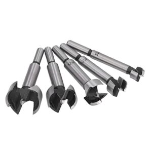 5Pcs Woodworking Forstner Drill Bit Round Shank Flat Wing Drilling Hole Hinge Punching Bit 15mm 20mm 25mm 30mm 35mm