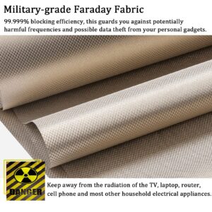 NVSUNG Faraday Fabric — Military Grade Conductive Material Shields RF Signals (WiFi, Cell, Bluetooth, GPS, Radiation), DIY Wireless Shield Fabric (43inchx118inch in)