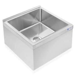 gridmann stainless steel floor mop sink - 19" x 22" x 12" with backsplash, nsf certified