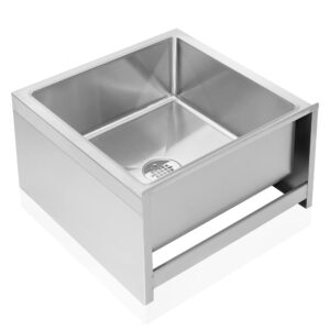 GRIDMANN Stainless Steel Floor Mop Sink - 19" x 22" x 12" with Backsplash, NSF Certified