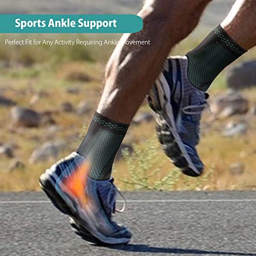 [ 2 pack ] Ankle Support Running, Sports, Daily Wear - Ankle Brace, Achilles Tendonitis Support, Sprained Ankle Supports for Weak Ankles and Joint Pain - Sprained Ankle, Plantar Fasciitis, Achilles Tendonitis, Relieve Swelling of Heel Spurs (Large)