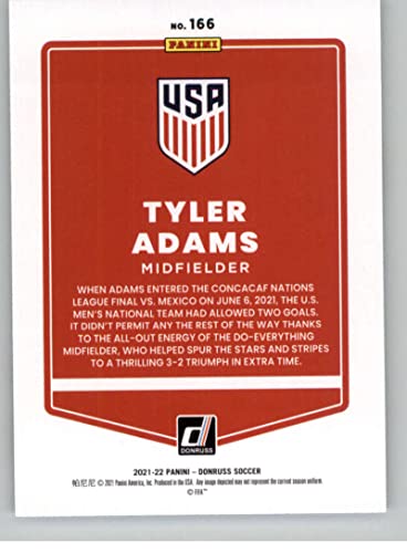 2021-22 Donruss Road to Qatar #166 Tyler Adams United States Official Soccer Trading Card in Raw (NM or Better) Condition