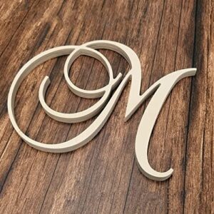 precision cut unfinished wood script monogram letter - back40life