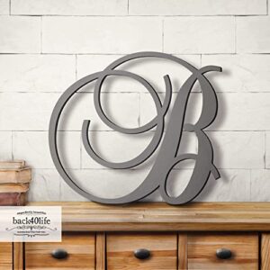 Precision Cut Unfinished Wood Script Monogram Letter - Back40Life