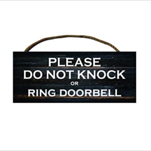 Please Do Not Knock or Ring Doorbell. Wooden Do Not Disturb Door Sign 5"x12"