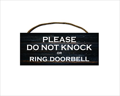 Please Do Not Knock or Ring Doorbell. Wooden Do Not Disturb Door Sign 5"x12"