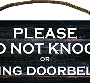 Please Do Not Knock or Ring Doorbell. Wooden Do Not Disturb Door Sign 5"x12"