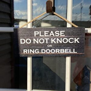 Please Do Not Knock or Ring Doorbell. Wooden Do Not Disturb Door Sign 5"x12"