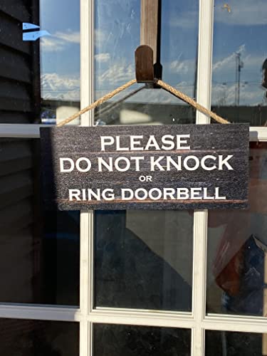 Please Do Not Knock or Ring Doorbell. Wooden Do Not Disturb Door Sign 5"x12"