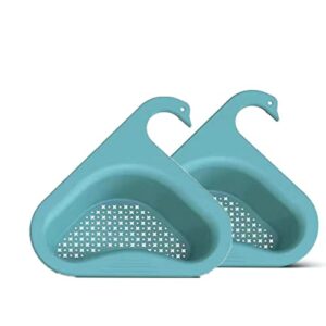 lyqxzh 2 pieces of swan shape sink basket, corner kitchen sink strainer basket, kitchen triangle sink filter, multi-function water storage tank drain rack cdodc