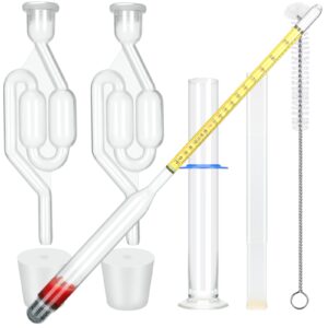 hydrometer alcohol meter test kit hydrometer alcohol 0-200 proof digital hydrometer alcohol with 1 glass cylinder, 1 brush and 2 airlock for proofing distilled, alcohol content tester