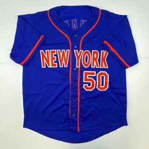 Autographed/Signed Sid Fernandez 86 WSC New York Blue Baseball Jersey JSA COA