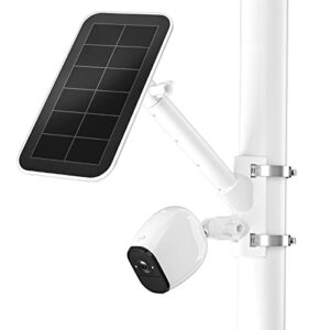 2-in-1 pole mounting bracket for arlo solar panel/arlo pro 3/arlo ultra1&2/arlo essential/arlo pro 4 /eufycam outdoor mount accessories for arlo pro 4 and arlo solar panel (white)