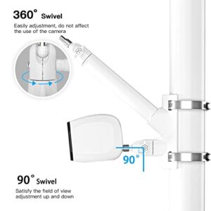 2-in-1 Pole Mounting Bracket for Arlo Solar Panel/Arlo Pro 3/Arlo Ultra1&2/Arlo Essential/Arlo Pro 4 /eufyCam Outdoor Mount Accessories for Arlo pro 4 and Arlo Solar Panel (White)