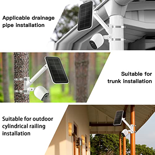 2-in-1 Pole Mounting Bracket for Arlo Solar Panel/Arlo Pro 3/Arlo Ultra1&2/Arlo Essential/Arlo Pro 4 /eufyCam Outdoor Mount Accessories for Arlo pro 4 and Arlo Solar Panel (White)