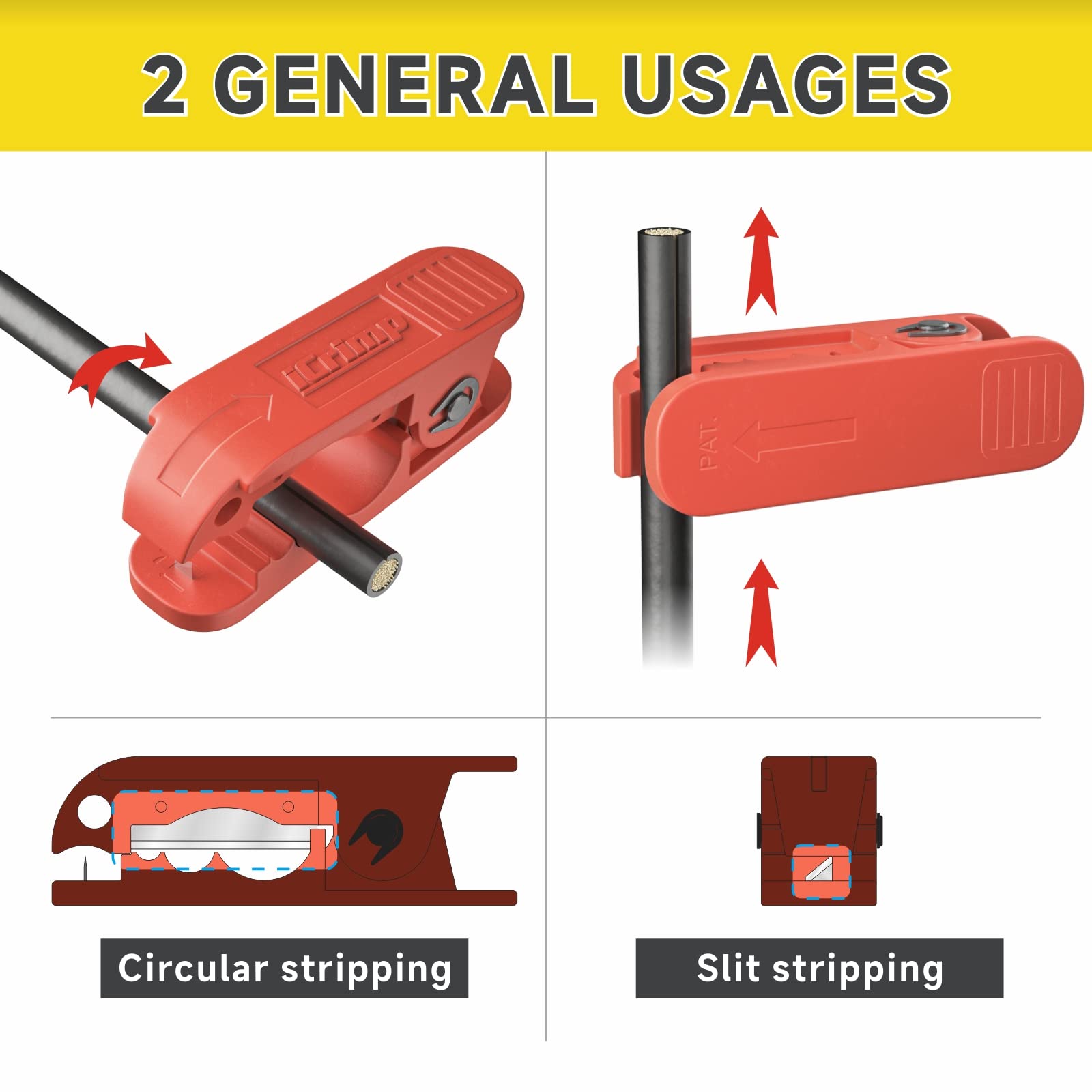 iCrimp Round Cable Stripper,Cable Jacket Stripper,Wire Stripping Tool for 1/10" to 5/8" diameter