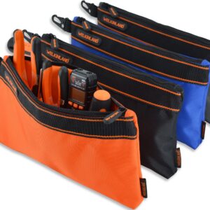 4-Packs Small Tool Pouch, Heavy-Duty Tool Pouch, Electrician Tool Pouch, Tool Pouches w/Clip, Electricians Tool Pouch, Tool Pouch Bag, Small Tool Bag, Tool Bag Small, Zippered Tool Bags and Pouches