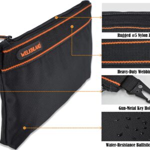 4-Packs Small Tool Pouch, Heavy-Duty Tool Pouch, Electrician Tool Pouch, Tool Pouches w/Clip, Electricians Tool Pouch, Tool Pouch Bag, Small Tool Bag, Tool Bag Small, Zippered Tool Bags and Pouches