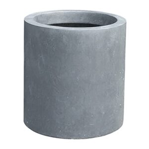 12.9" W Round Charcoal Concrete/Fiberglass Indoor Outdoor Elegant Planter