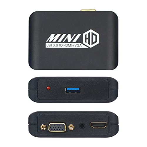 Household Compact 1080P USB3.0 to MI-compatible+VGA Adapter Video Converter for Laptop Computer Smart Home Devices