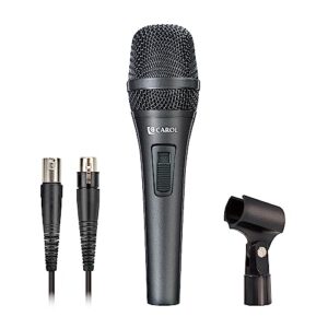 carol dynamic microphone professional vocal performance with cardioid unidirectional pattern and advanced ahnc noise cancelling technology, for stage, singing, metal matiriel with switch (ac-910s)