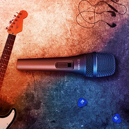 CAROL Dynamic Microphone Professional Vocal Performance with Cardioid Unidirectional Pattern and Advanced AHNC Noise Cancelling Technology, for Stage, Singing, Metal Matiriel with Switch (AC-910S)