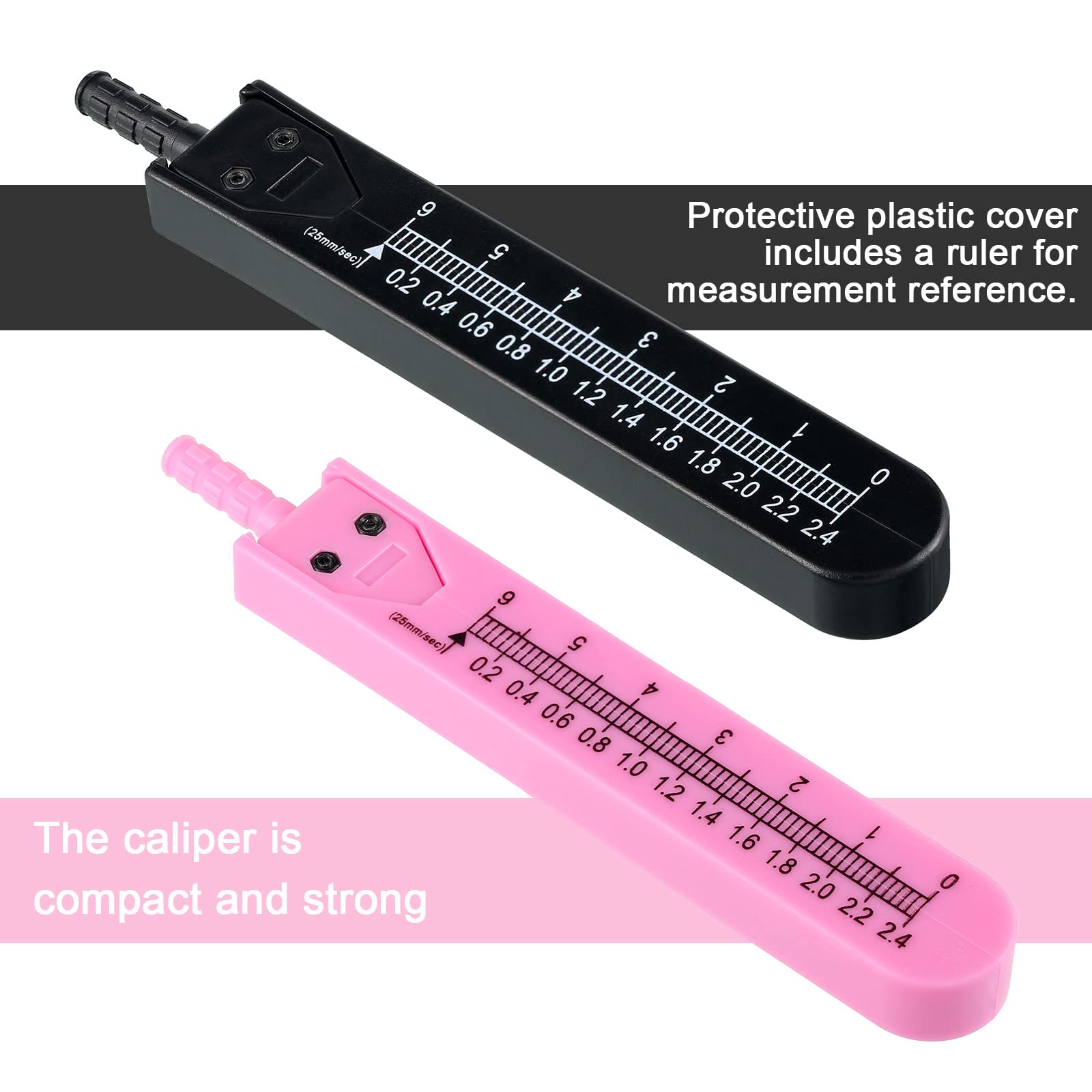 Adjustable EKG Caliper 3 Pieces ECG Calipers Electrocardiogram Divider Stainless Steel Measuring Calipers Caliper EKG Tool Caliper for Nurses Nursing Tool for Nurse, Black, Blue and Pink