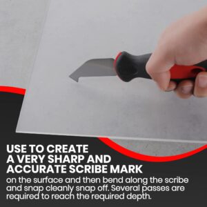 (2-Pack) Plexiglass Scoring Tool - Extra-Sharp Steel Blade for Clean Snap Lines - Suitable for Acrylic, Plastic, and Styrene Sheets