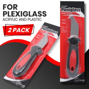 (2-Pack) Plexiglass Scoring Tool - Extra-Sharp Steel Blade for Clean Snap Lines - Suitable for Acrylic, Plastic, and Styrene Sheets