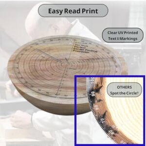 This clearly printed 250mm circle center finder tool, protractor, and circle maker tool and compass for woodworking and wood turning. Find the center of timber or dowel with our center finder ruler.