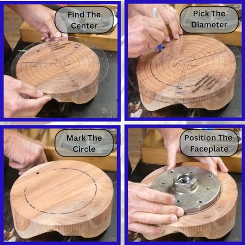 This clearly printed 250mm circle center finder tool, protractor, and circle maker tool and compass for woodworking and wood turning. Find the center of timber or dowel with our center finder ruler.