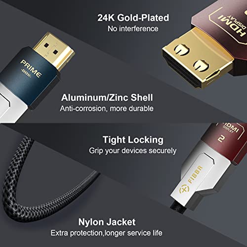 GeoHN.G 8K HDMI 2.1 Cable 1.5M/4.92ft, 48Gbps Fiber Optical Cable, 8K@60Hz 4K@120Hz, HDR10+, eARC, 3D, HDCP 2.2/2.3, Compatible with Monitor DVD TV Game Console Laptop