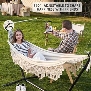 Leize Double Hammock with Stand Portable Hammock Stand Heavy Duty Steel Outdoor Patio Yard Beach Indoor with Carrying Case