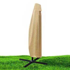 gerymu umbrella covers for outdoor umbrellas patio umbrella cover large cantilever umbrella covers 600d waterproof and dustproof patio umbrella cover for 7-11 feet offset outdoor umbrellas khaki