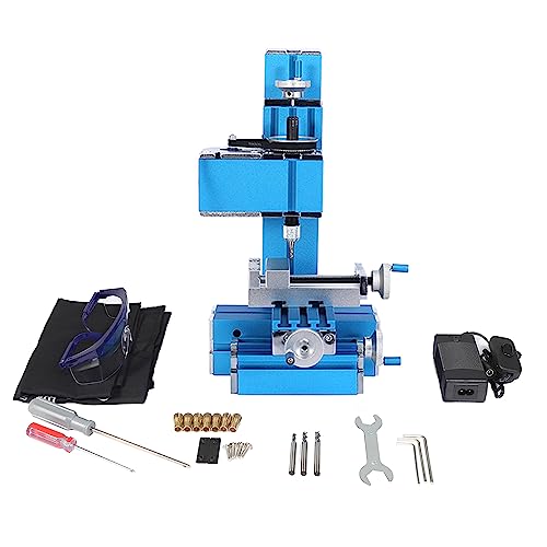 Universal Mini Metal Milling Machine Motorized Metalworking DIY Tool Benchtop Woodworking for Hobby Science Education Modelmaking W10004M AC100V~240V (24W Milling)