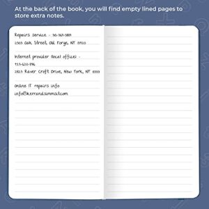 Clever Fox Password Book 2nd Edition – Hardcover Password Keeper with Alphabetical Tabs – Internet Address Notebook & Login Details Organizer Journal – 4.1x7.6” (Smoke Blue)