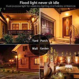 ILC LED Flood Light 80W, 8000LM, Outdoor RGB Color Changing, Smart Floodlights RGBW 2700K Warm White & 16 Million Colors, 20 Modes, Grouping, Timing, IP66 Waterproof (2 Pack)