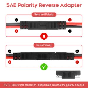 PAEKQ SAE Connector Splitter, 10AWG Y Splitter SAE 1 to 2 Extension Cable Quick Disconnect Connector Suitable for Solar Battery Connection Transfer,Motorcyclists, ATVS,Carsand (2Feet)