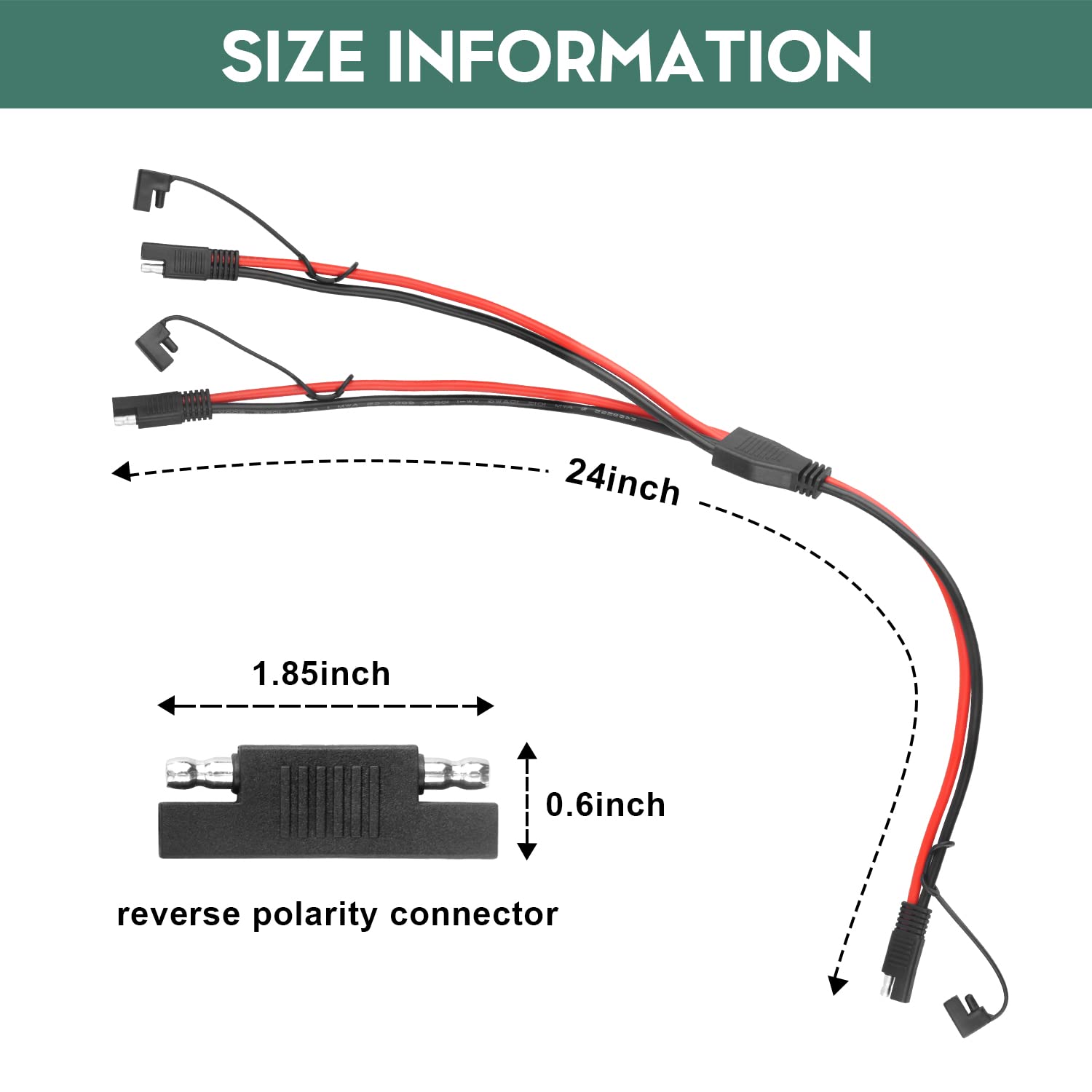 PAEKQ SAE Connector Splitter, 10AWG Y Splitter SAE 1 to 2 Extension Cable Quick Disconnect Connector Suitable for Solar Battery Connection Transfer,Motorcyclists, ATVS,Carsand (2Feet)